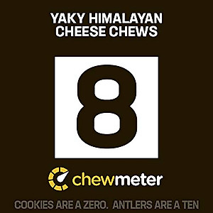 Chewmeter Himalayan Yaky Cheese Chew, 100% Natural, Long Lasting, Gluten Free, Healthy & Safe Dog Treats, Lactose & Grain Free, Protein Rich, Stain Free, Large, For Dogs 55 Lbs & Under, 3 lb Bulk Tub