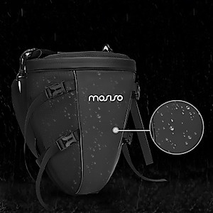 MOSISO Motorcycle Tail Bag Multifunctional Waterproof Polyester Storage Saddle Bag, 10L Outdoor Sports Motorbike Rear Seat Light Tank Bag Tool Carry Bag with Shoulder Strap, Black