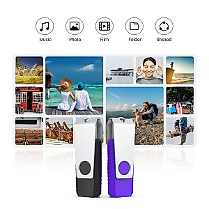 Aiibe 64GB Flash Drive 3.0 5 Pack 64GB USB 3.0 Thumb Drive USB Drive 64GB Jump Drive Memory Stick Multi Pack 64GB Flash Drives (64G, 5 Mixed Colors: Black Red Cyan Green Purple)