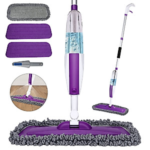 Mops for Floor Cleaning Wet Spray Mop with a Refillable 400 ML Spray Bottle and 3 Washable Microfiber Pads Home or Commercial Use Dry Wet Flat Mop for Hardwood Laminate Wood Ceramic