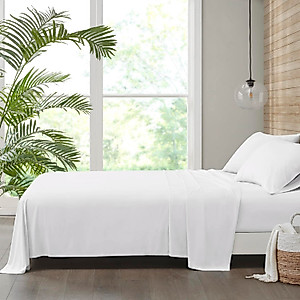 Beautyrest King Sheets Set Tencel Poly Blend, Cool King Bed Sheet Set, Colorfast, Moisture Wicking, King Size Sheet Set Silky Soft Gentle on Skin, Deep Pocket Fits up to 16" Mattress, King, White