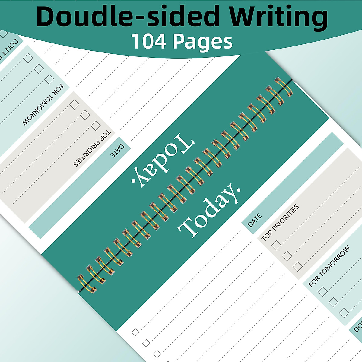 To Do List Notepad - Daily Planner Pad Undated 52 Sheets Tear Off , 6.5" x 9.8" Planning Pad Checklist Productivity Note Pad for Work and Personal Organized