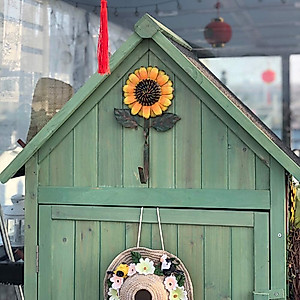 Morning View Sunflower Key Holder Metal Wall Mounted Sunflower Key Hook, Flowers Coat Rack, Durable Robe Rack, Decorative Hat Rack Towel Rack for Home Decor (Set of 2)