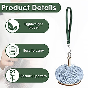 Wrist Yarn Holder for Crocheting, Portable Wooden Yarn Ball Holder with Leather Wrist Strap, Detachable Crochet Yarn Holder Yarn Ball Minder Stand Spinner for Knitting Craft Lovers Storage