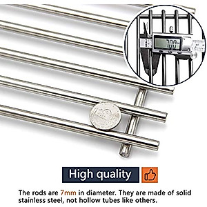 Hongso Grill Replacement Parts for Nexgrill 720-0830H, 17" SUS304 Stainless Steel Cooking Grill Grates and 14 9/16" Porcelain Steel Heat Plates