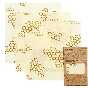 Bee's Wrap - Medium 3 Pack - Made in The USA with Certified Organic Cotton - Plastic and Silicone Free - Reusable Eco-Friendly Beeswax Food Wraps - Medium (10" x 11")