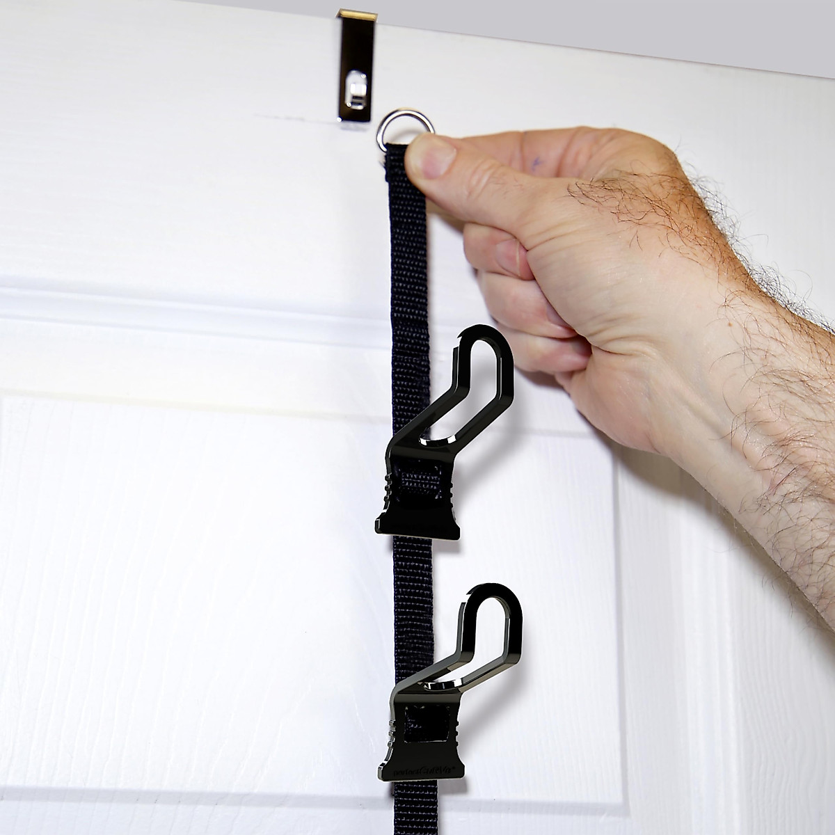 Perfect Curve CapRack18 Over-The-Door Hat Rack and Organizer |Baseball Cap Rack |Hat Rack Stand |Over The Door Hat Rack |Hat Rack For Door |Hat Rack For Closet |Two Straps |Holds Up To 18 Caps |Black