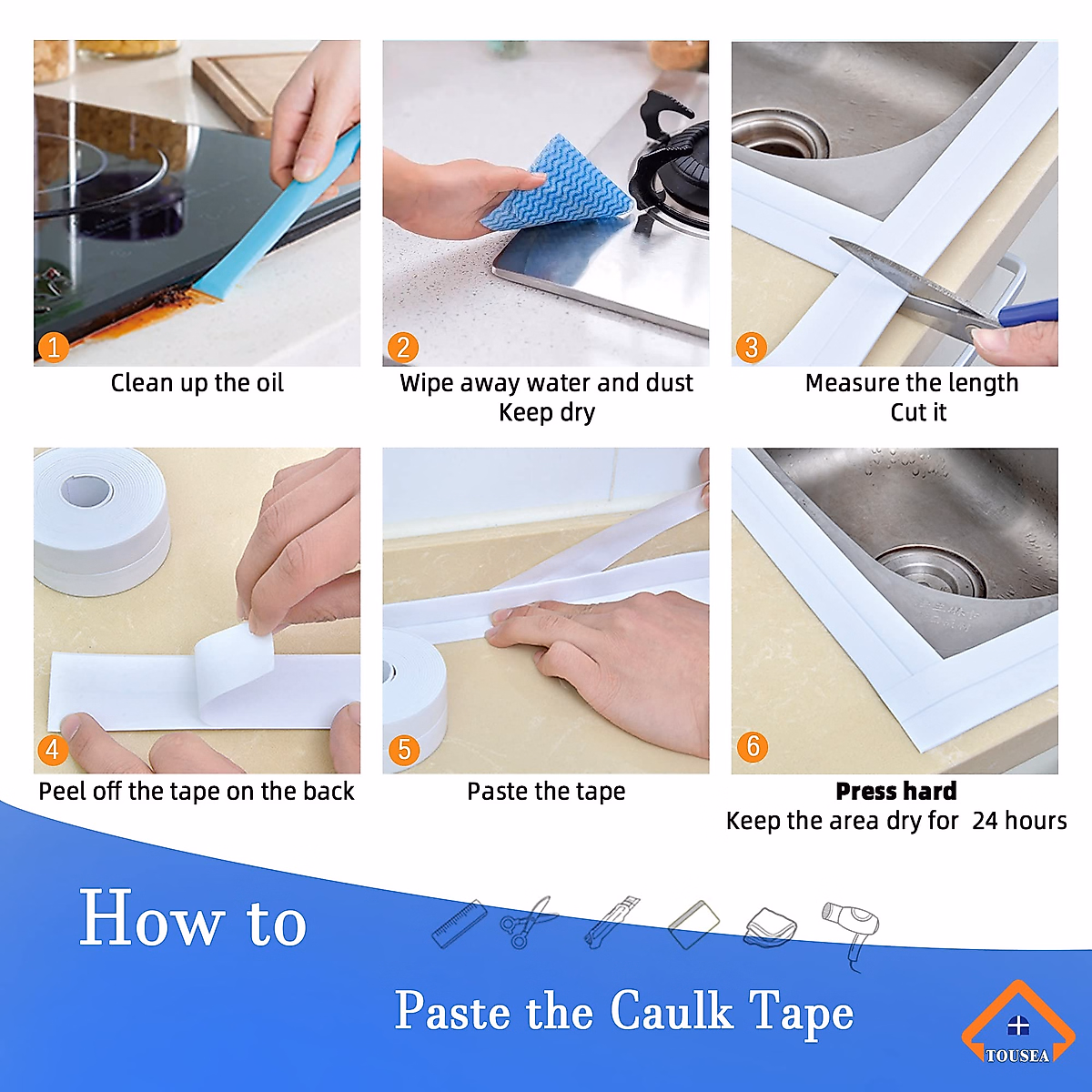 White Caulk Tape Waterproof Self Adhesive,White Bathroom Caulk Toilet Caulk Strip Bathtub Sealing Strip Tape for Bathroom Caulking Tape Shower Caulk