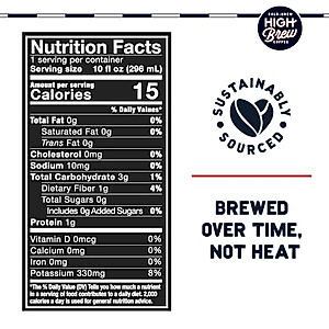 High Brew Coffee, Nitro Black, Cold Brew Coffee, Sugar Free, Dairy Free, 10 Fl Oz, Ready-To-Drink (Pack of 12)