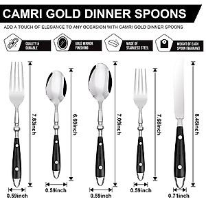 20-Piece Bistro Silverware Set for 4, Everyday Flatware, Black Handles Utensils Set, Retro Stainless Steel Forks and Spoons, Mirror Finished Utensil Sets for Home Restaurant, Dishwasher Safe Cutlery