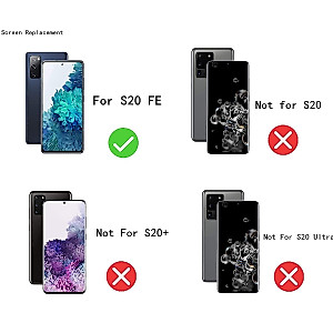 ZTOOYO AMOLED For Samsung Galaxy S20 FE 5G screen replacement kit for samsung s20FE screen replacement LCD Display Touch Screen Digitizer SM-G781U1/DS G781A G781W G781V 6.5 inch (Black With Frame)