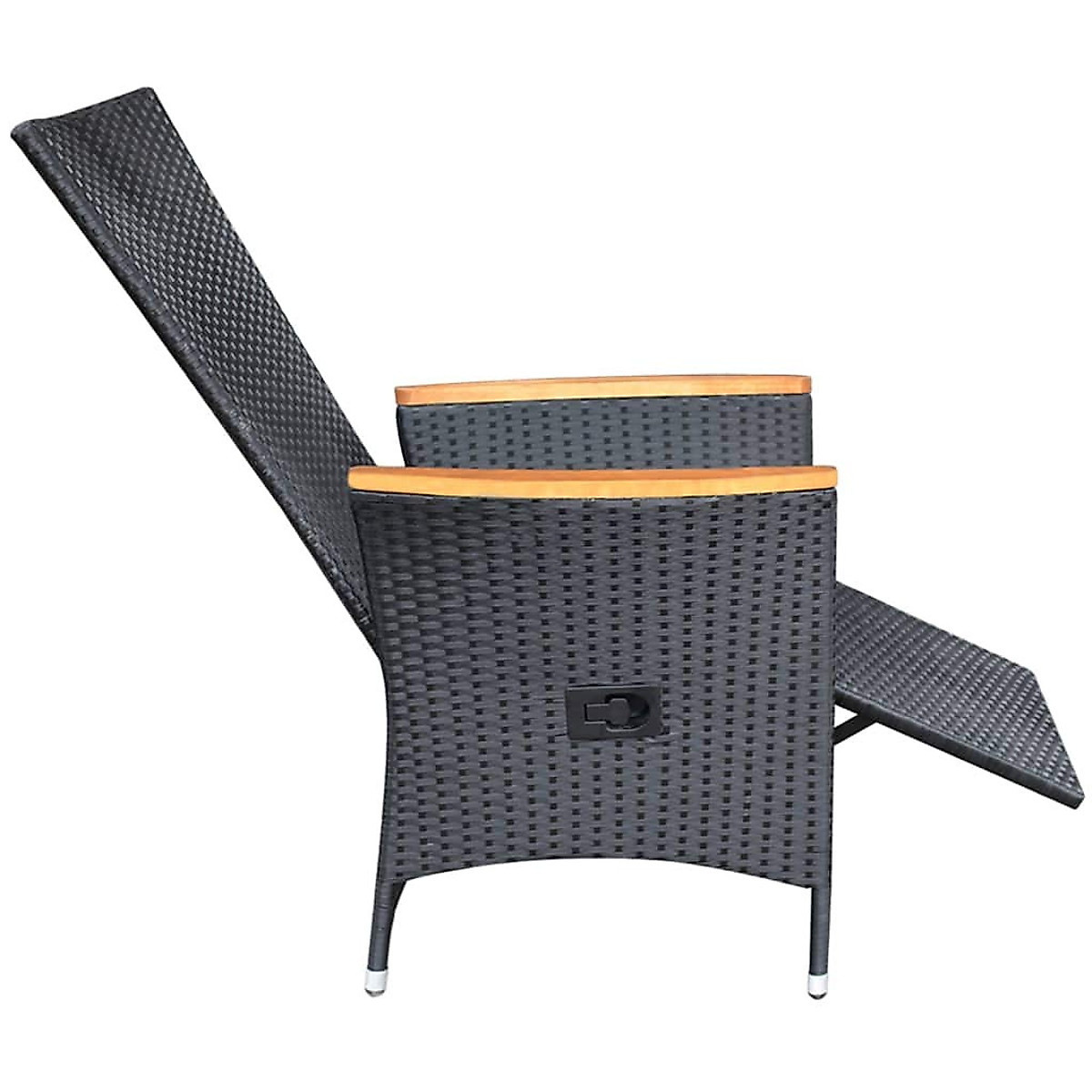 UTSRABFA Conversation Furniture Set Patio Dining Chair Outdoor Club Chair Reclining Patio Chairs 2 pcs with Cushions Poly Rattan Blackfor Garden,Backyard, Lawn, Porch, Poolside