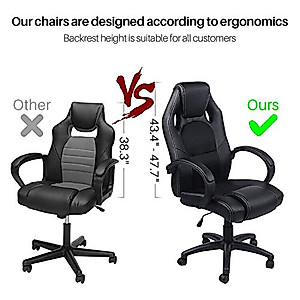 Leather Office Chair Gaming Chair Executive Chair Computer Gaming Chair Office Desk Chair Ergonomic Office Chair Video Game Chair Racing Chair Task Chair Home Office Chair with Lumbar Support