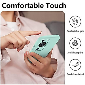 Tiwinxing Compatible with Huawei P60 Pro Case for Women Men, Ultra Slim Huawei P60 Pro Phone Case Silicone Liquid Soft Shockproof Anti-Scratch Protective Cases (Light Cyan)