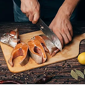 Huusk knives from japan,7 Inch Santoku Knife with Ultra Sharp Blade,Japanese High Carbon Chef Knife with Professional Ergonomic Handle for Home Kitchen, Father's Day Christmas Gift Men Women