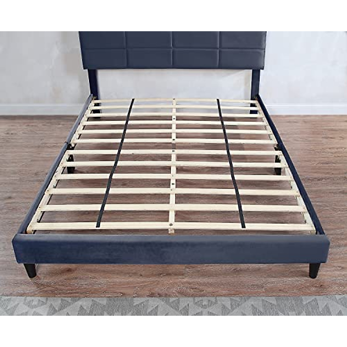 Furniture of America Halifax Modern Storage Fabric California King-Size Bed with USB for Bedroom, Guest Room Bed, Gray