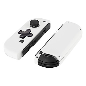 eXtremeRate White DIY Housing (D-Pad Version) with Full Set Buttons for Joycon Handheld Controller, Replacement Shell Case for Nintendo Switch & Switch OLED [Only The Shell, NOT The Joycon]