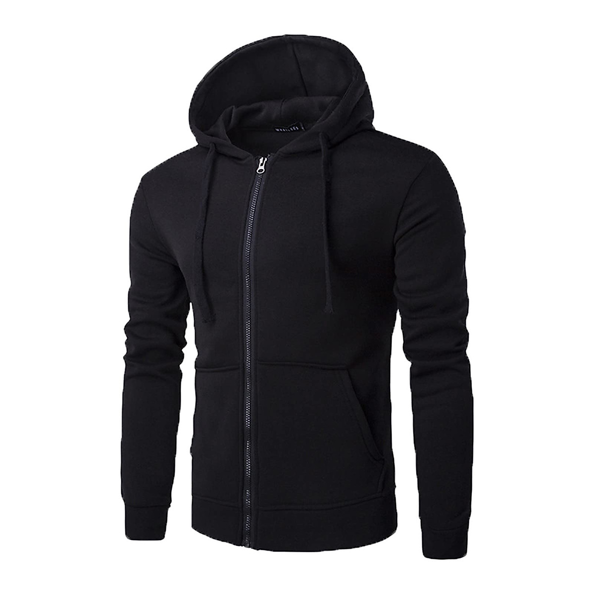 HAOREEKZ Hoodies For Men Fashion Casual Zip Up Hooded Sweatshirt Loose Slim Fit Long Sleeve Solid Color Sport Jacket Coats With Pockets Men's Fashion Hoodies & Sweatshirts(Black,X-Large)