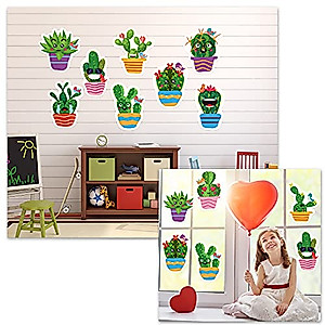 50 Pieces Cactus Cutouts Cactus Theme Bulletin Board Decoration Prickly Cactus Party Cutout Green Cactus Paper-Cut with Glue Point Dot for Fiesta Classroom Bulletin Board Wall Holiday Party Decoration