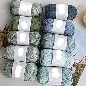 1 * 50g Ball Line Yarn Handknitting Yarn Linen Cotton Blended Yarn (Color : 3820)