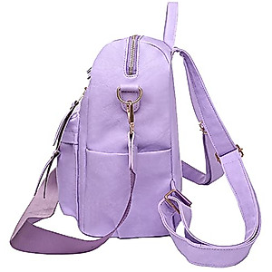 Iblue Fashion Backpack Purse for Women Convertible Travel Shoulder Bag PU Leather Satchel Handbags,#B3159 (Purple)