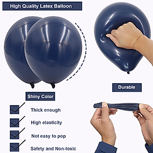 Navy Blue and Gold Balloons Garland Kit, 167 pcs Navy Blue White Gold Balloons Arch Kit for Birthday Baby Shower Wedding Graduation Class of 2024 Prom Party Decorations