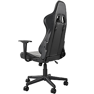 Anman Flight and Racing Simulator Game Chair with Backrest Black Grey Premium Recliner