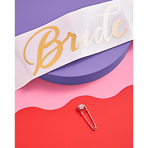 xo, Fetti Bachelorette Party Sash + Veil - Bride To Be | Bachelorette Party Decorations Kit - Sash for Bride | Bridal Shower Gift Supplies