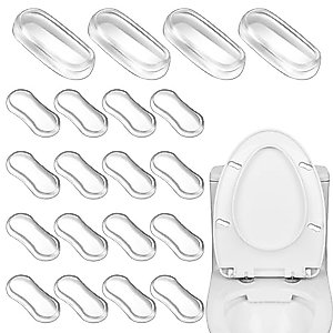 Toilet Seat Buffer, Pack of 20 Toilet Seat Bumpers, Toilet Seat Buffers Universal Replacement Bumpers, Toilet Seat Replacement Parts Buffers, Reduce Noise Gaps, for Families, Schools and Hospitals