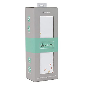 Ely’s & Co. Crib Sheet 1-Pack Combed Jersey Cotton for Baby Girl — (Pink Raindrops)