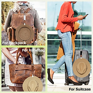 Nearockle 3 Pieces Hat Clips for Travel Handbag Backpack Luggage, Elastic Cap Clips Hat Companion for Women, Outdoor Travel Accessory Chains