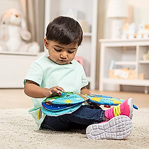 Melissa & Doug K's Kids Itsy-Bitsy Spider 8-Page Soft Activity Book for Babies and Toddlers - Cloth Baby Book And Sensory Toy With Textures To Grasp And Pages To Play Peekaboo, Ages 1 Month+