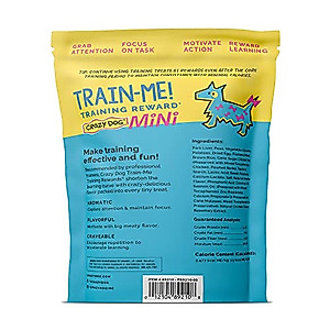 Crazy Dog Train-Me! Chicken Mini Training Reward Treats (1 Pouch), 10 Oz
