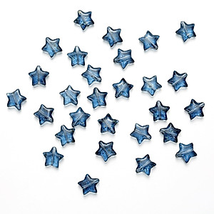 100pcs Dark Blue Star Beads Glass Crystal Star Beads 10mm Star Glass Spacer Beads for Jewelry Bracelet Making DIY Crafts Gifts (Dark Blue Star)