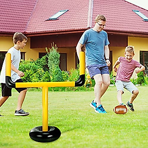 Inflatable Jumbo Football Set Inflatable Football Goal with Ball Football Target Football Goal Post Football Accessories Outdoor Sport Football Toys for Practice and Fun (63 Inch)