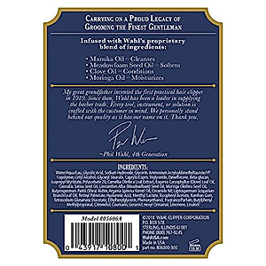 Wahl Body Lotion with Essential Oils, Hydroxy Acid and Ceramides to Exfoliate, Restore, Moisturize All Skin Types – 24 Oz - Model 805606A