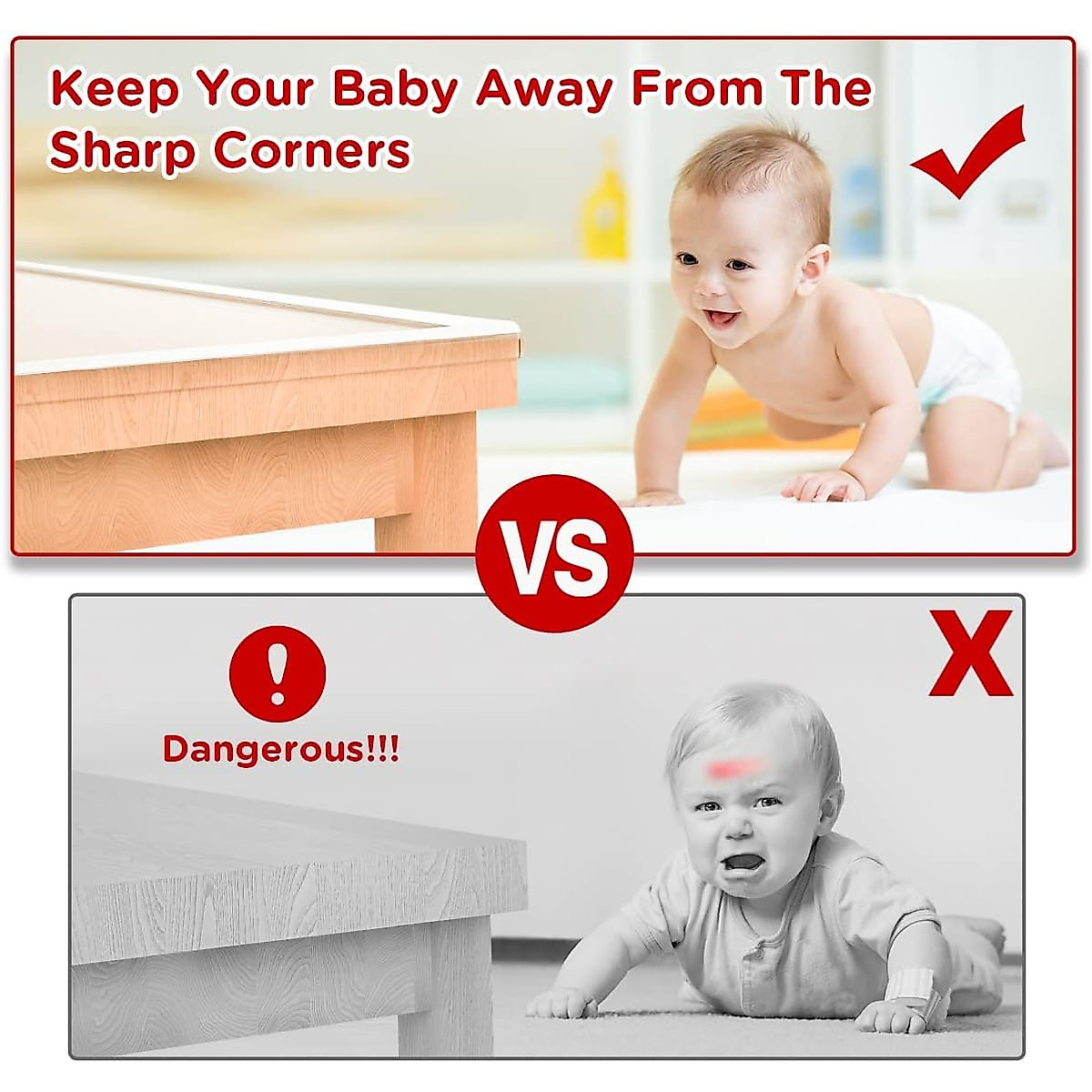 8 Pack Corner Guards Baby Proofing Furniture Corner & Edge Safety Bumpers Corner Covers Protectors Baby Proof Bumper & Cushion to Cover Sharp Furniture & Table Edges (L Shape)