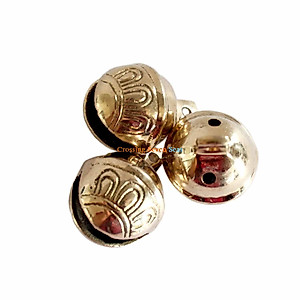 Crossing Seven Seas Handmade Brass Sleigh Bell Golden 44 mm Set of 6, Flower Design Sleigh Bell, Holiday Decoration, Wreath Supply, Christmas Decoration Wreath, Cowbell