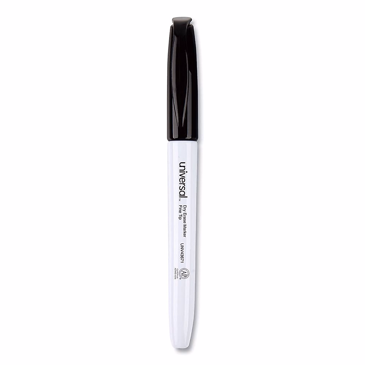 Universal 43671 Pen Style Dry Erase Marker, Fine/Bullet Tip, Black (Pack of 12)