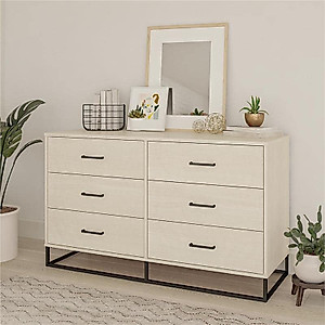 Novogratz Kelly 6 Drawer, Ivory Oak Dresser