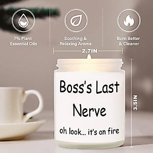 Boss Gifts, SUVEUS Best Boss Gifts for Women, Men, Handmade Natural Soy Scented Candle, Funny Gifts for Boss, Boss Day Gifts (7oz)