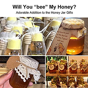 Zazolyne 8PCS Honey Dipper 3inch,Mini Honey Stick,Wood Honey Comb Stirrers Small for Jar