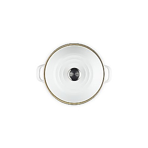 Le Creuset Enamel On Steel Traditional Shrimp Stockpot, 10 qt., White