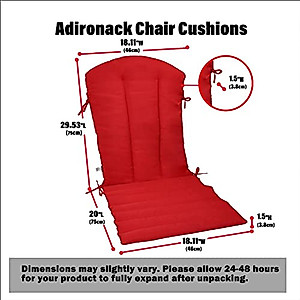 Kunste Indoor Outdoor Furniture Cushions Adironack Chair Cushions Patio Seating Cushions Set of 4 Red