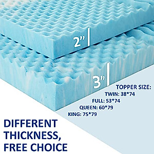 SINWEEK 3 Inch Mattress Topper 5-Zone Memory Foam Mattress Topper Pressure Relieve Soft Mattress Pad, CertiPUR-US Certified, Queen Size