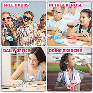 16 Pcs Necklace Fans Bulk, Mini Portable Fan, USB Rechargeable Battery 3 Speed Air Circulatory Fan, Small Personal Hands Free Fan, Cooling Folding Electric Desk Fan for Sports Home Travel Office