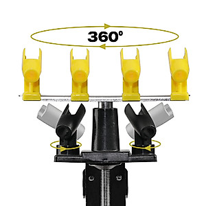 SAGUD Airbrush Holder Clamp-on Style Air Brush Station Stand Kit 360° Rotate Holds Up to 6 Airbrush Guns