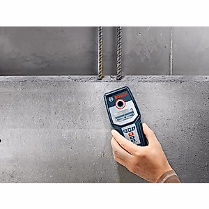 BOSCH GMS 120 Wall Scanner with Modes for Wood, Metal, and Live Wiring, Includes 9V Battery, Hand Strap, & Pouch