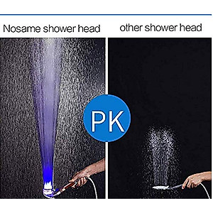 Nosame® Led Shower Head, Filter Filtration High Pressure Water Saving 7 Colors Automatically No Batteries Needed Spray Handheld Showerheads 1.6 GPM for Dry Skin & Hair