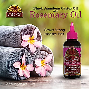 OKAY BLACK JAMAICAN CASTOR OIL with ROSEMARY 4oz / 188ml